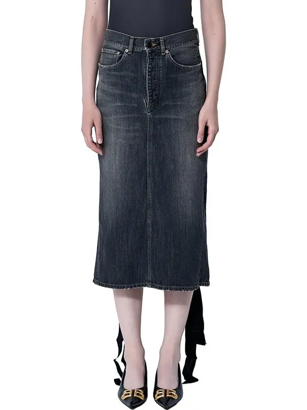 Balenciaga Lace-up Skirt - Gray