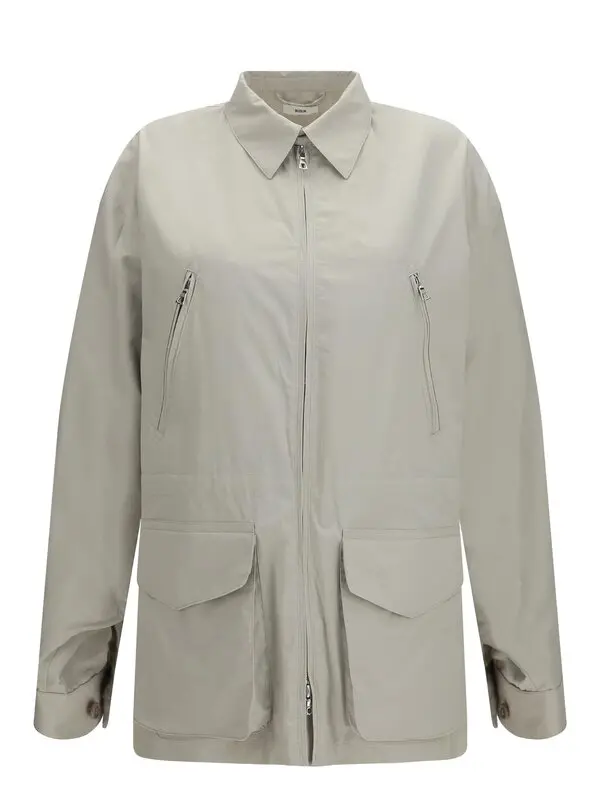 RIER Cotton Zipped Pockets Jacket - Gray