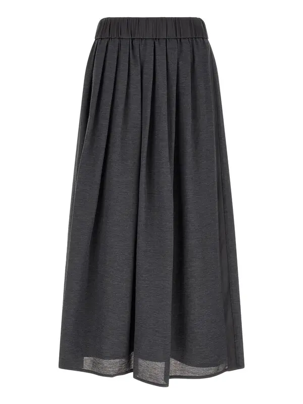 Peserico Pleated Midi Skirt - Gray