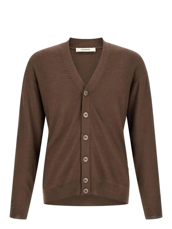 LEMAIRE Relaxed Twisted Cardigan - Brown