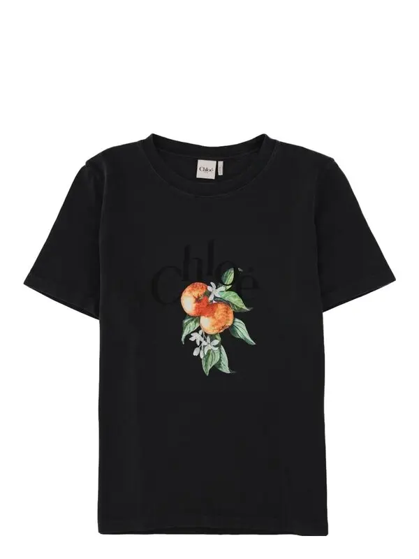 Chloé Cotton Jersey Logo T-shirt - Black