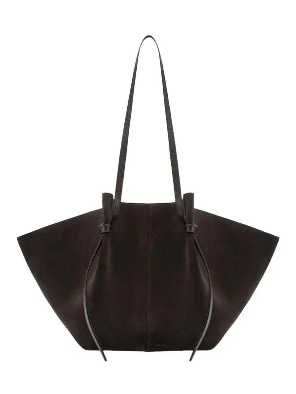 Yuzefi Leather Mochi Large Tote Bag - Black