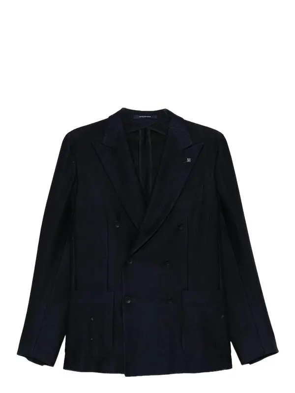 Tagliatore Cotton Double-breasted Blazer - Blue
