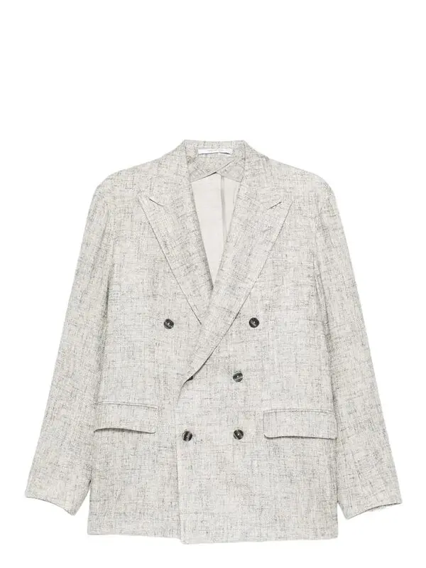 Tagliatore Double-breasted Peak Lapel Blazer - Gray