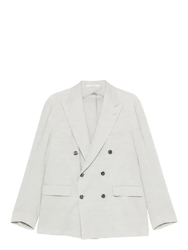 Tagliatore Peak Lapel Double-breasted Blazer - Gray