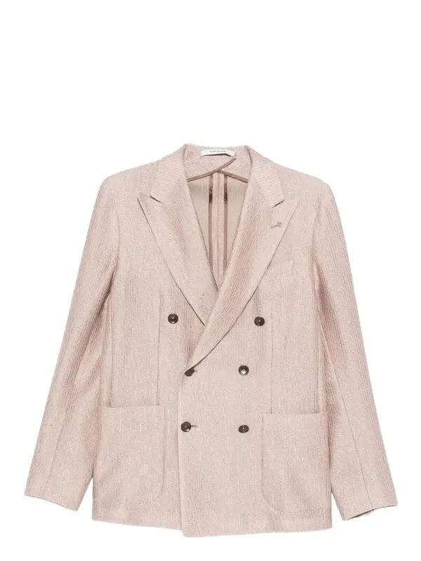 Tagliatore Double-breasted Cotton Blazer - Pink