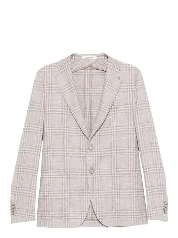 Tagliatore Checked Blazer - Cream