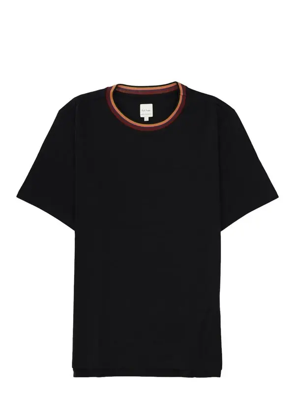 Paul Smith T-shirt Con Collo Stripes - Black
