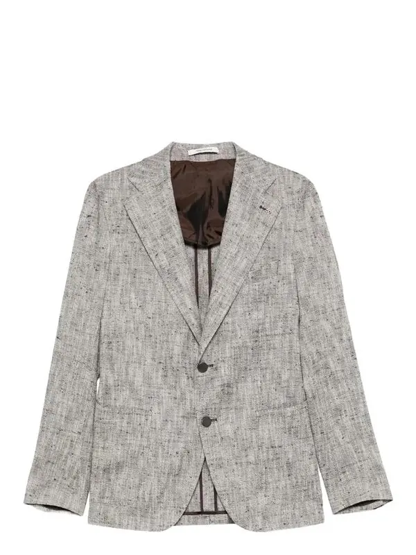 Tagliatore Notched Lapel Single Breasted Blazer - Gray