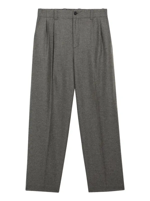 GOLDEN GOOSE Isiah Virgin Wool Flannel Jogger Trousers - Gray