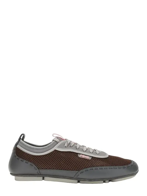 Fendi Leather And Mesh Sneakers By - Multicolor