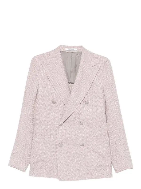 Tagliatore Herringbone Double-breasted Blazer - Pink