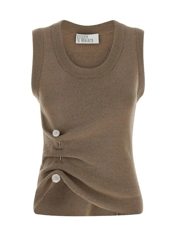 Giuseppe Di Morabito Jewel Brooch Top - Cream