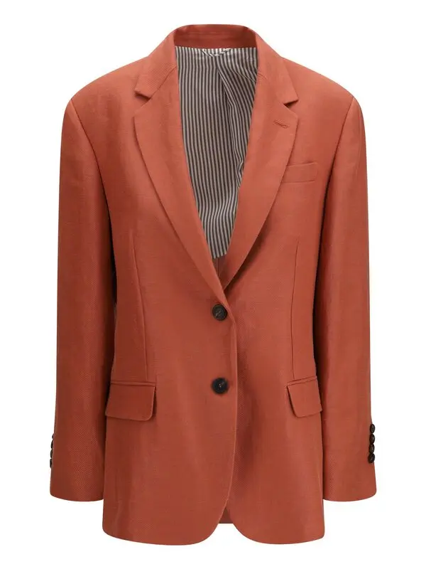 Brunello Cucinelli Linen Blazer - Red