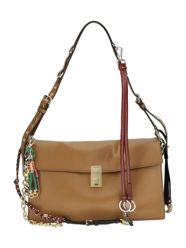 Prada Soft Calf Leather Shoulder Bag - Brown