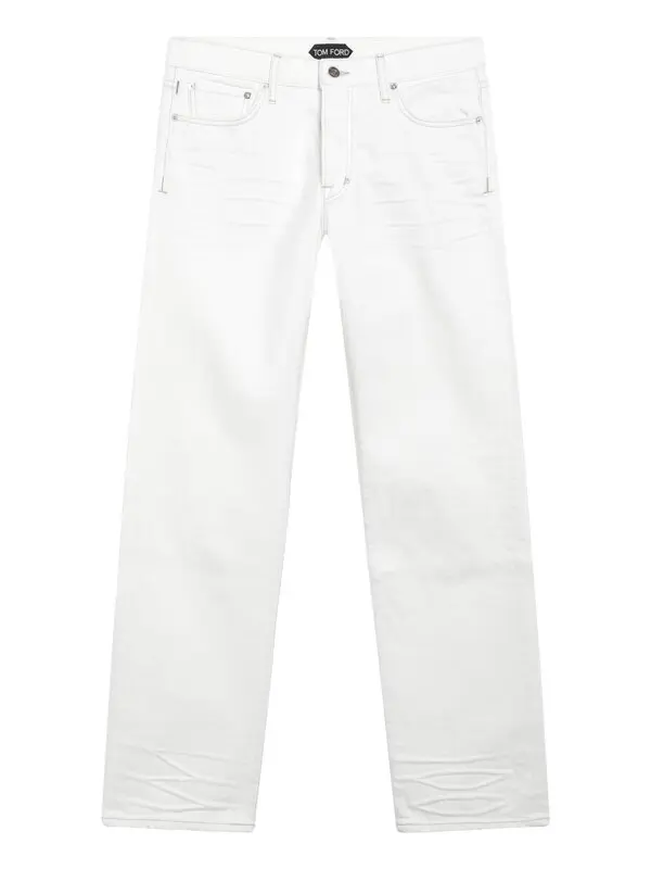 TOM FORD Jeans With Biker-effect Details - White