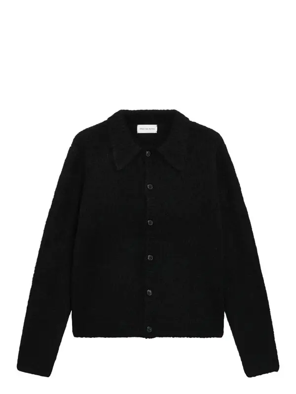 Dries Van Noten Long-sleeved Alpaca Blend Cardigan - Black