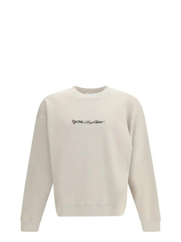 Off-White Script Arrow Crewneck Sweatshirt - Cream