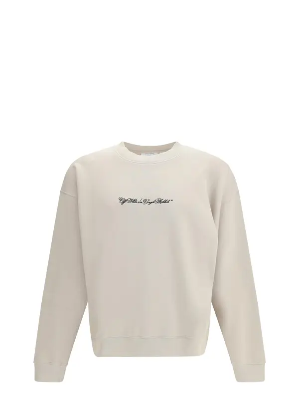 Off-White Script Arrow Crewneck Sweatshirt - Cream