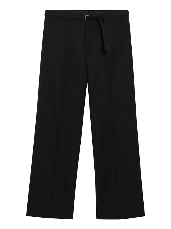 Dries Van Noten Wool Trousers With Belt - Black