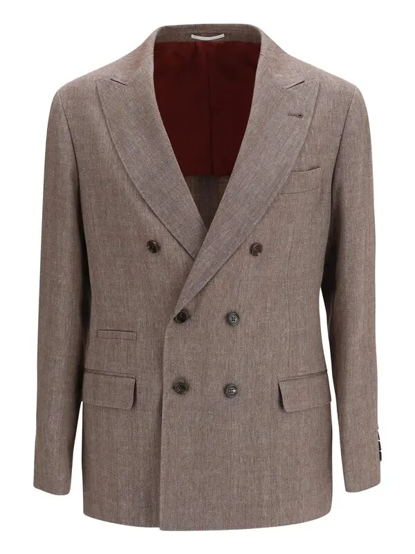 Brunello Cucinelli Double-breasted Tailored Jacket - Brown