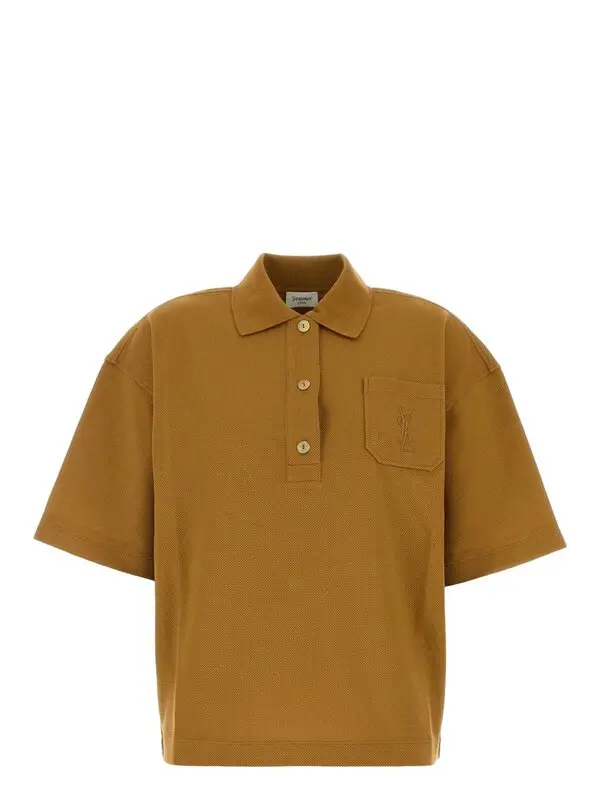Saint Laurent Piquet Oversize Polo Shirt - Yellow