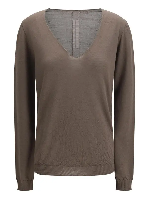 Rick Owens Temple Extreme V-neck Sweater - Gray