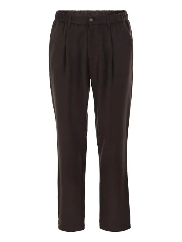 Herno Wool And Modal-blend Trousers - Brown
