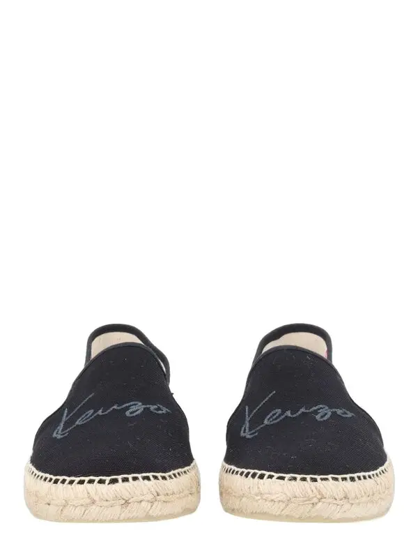 Kenzo Espadrilla Con Logo Ricamato - Black