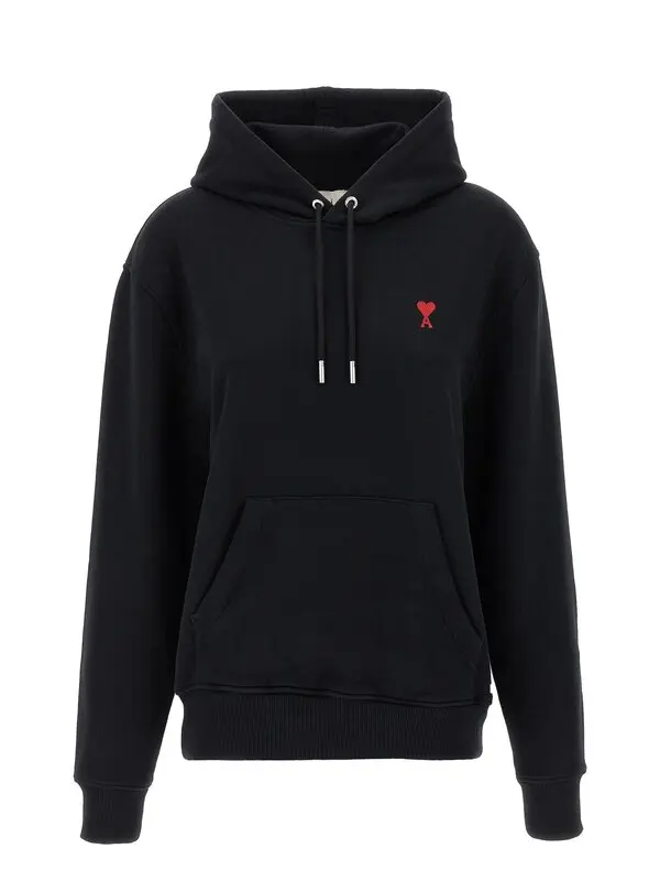 AMI Paris De Coeur Hoodie - Black