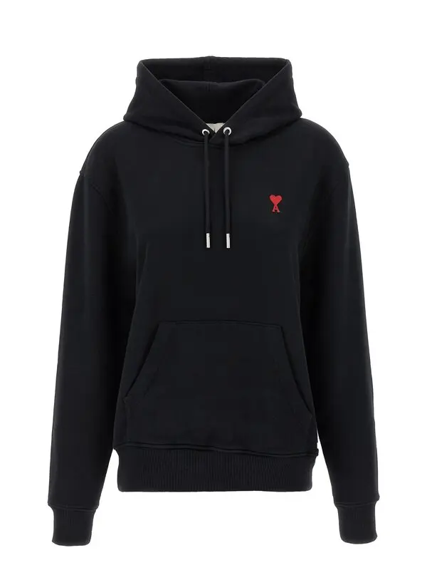 AMI Paris De Coeur Hoodie - Black