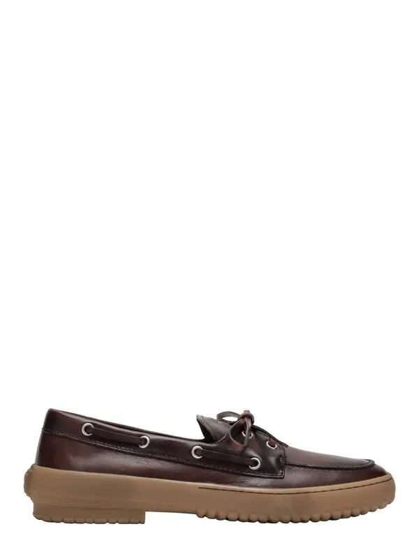 Miu Miu Coffee-coloured Deck Boat Shoes - Brown