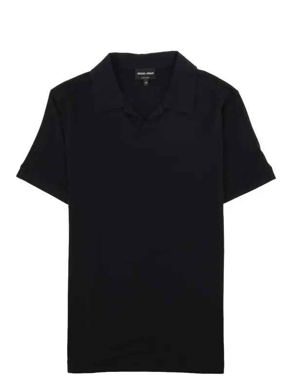 Giorgio Armani Polo In Jersey Di Viscosa Stretch - Black