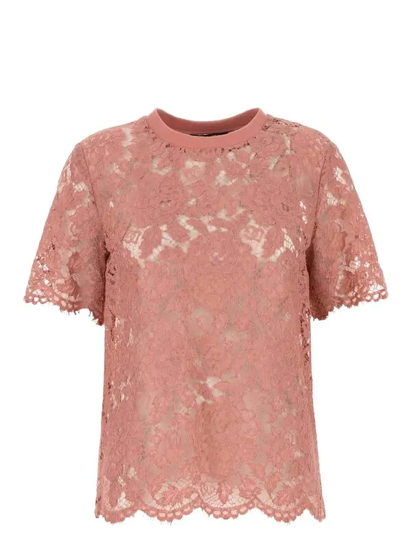 Dolce & Gabbana Lace T-shirt - Pink