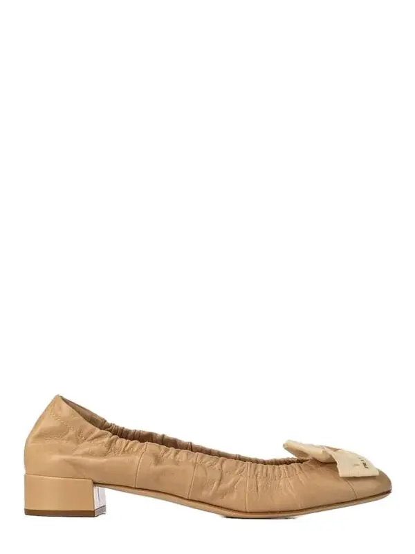 Prada Leather Bow Ballerina Flats - Multicolor