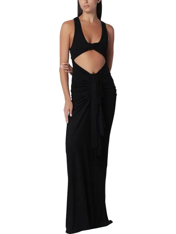 Christopher Esber Vivenda Draped Maxi Dress In Viscose - Black
