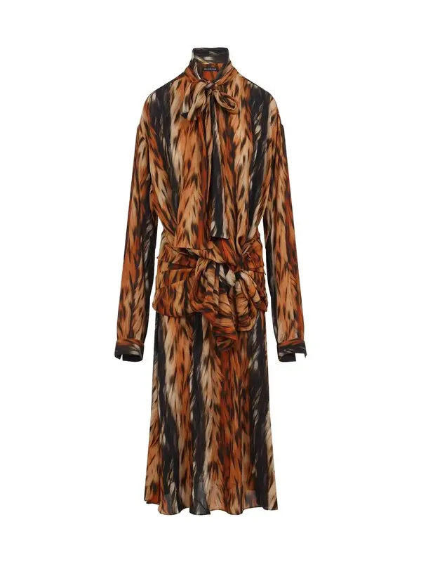 Balenciaga Knotted Dress - Brown