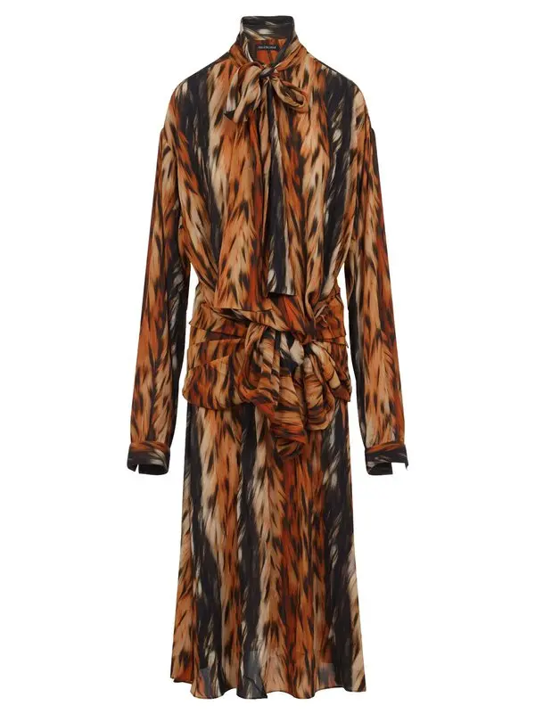 Balenciaga Knotted Dress - Brown