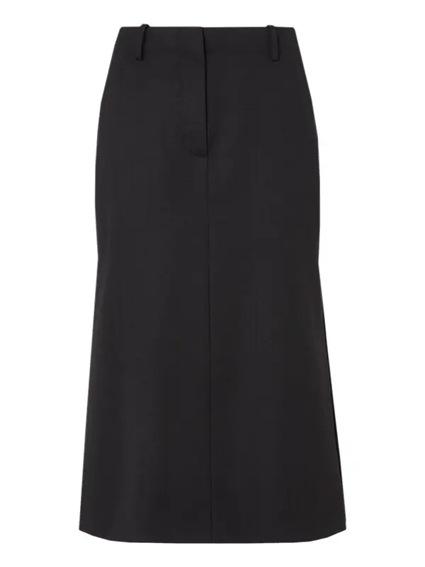 Fendi Grain De Poudre Silk And Wool Skirt - Black