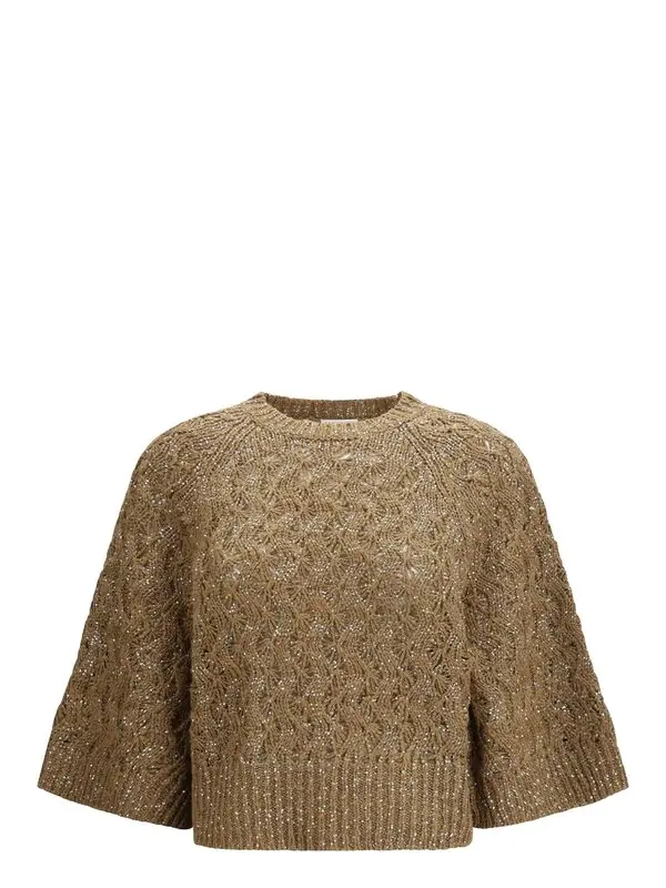 Brunello Cucinelli Open-knit Construction Sweater - Cream