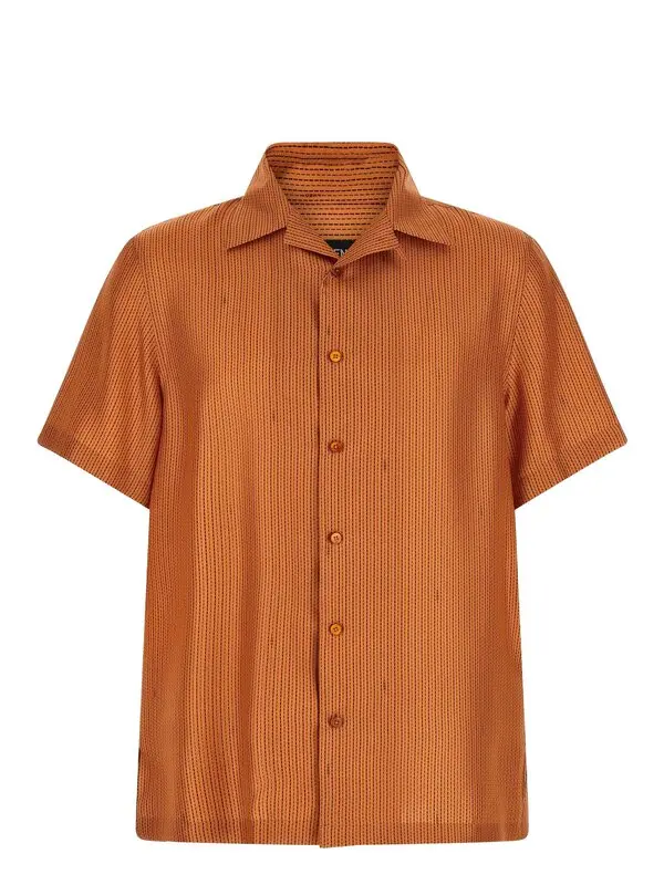 Fendi Selleria' Stitching Silk Shirt - Orange