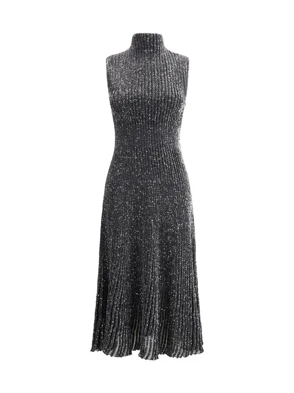 Alaïa Sequined Midi Dress - Gray