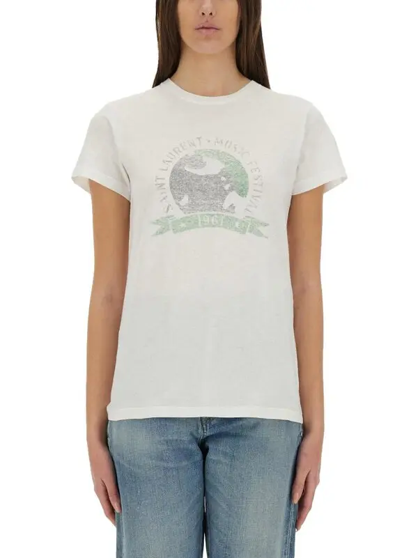 Saint Laurent T-shirt - Cream