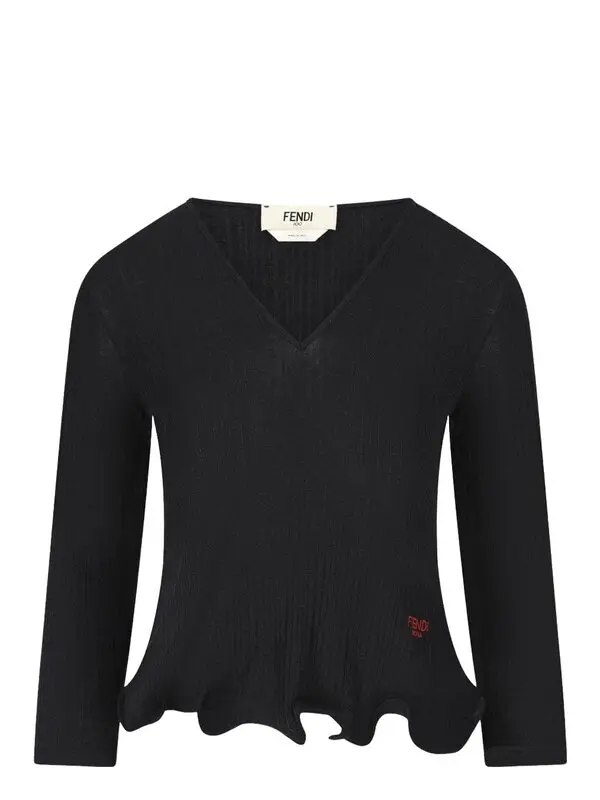 Fendi Wool V-necked Sweater - Multicolor