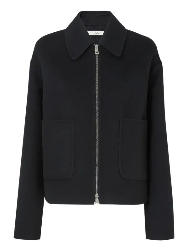Fendi Ff Zucca Wool Blouson - Black
