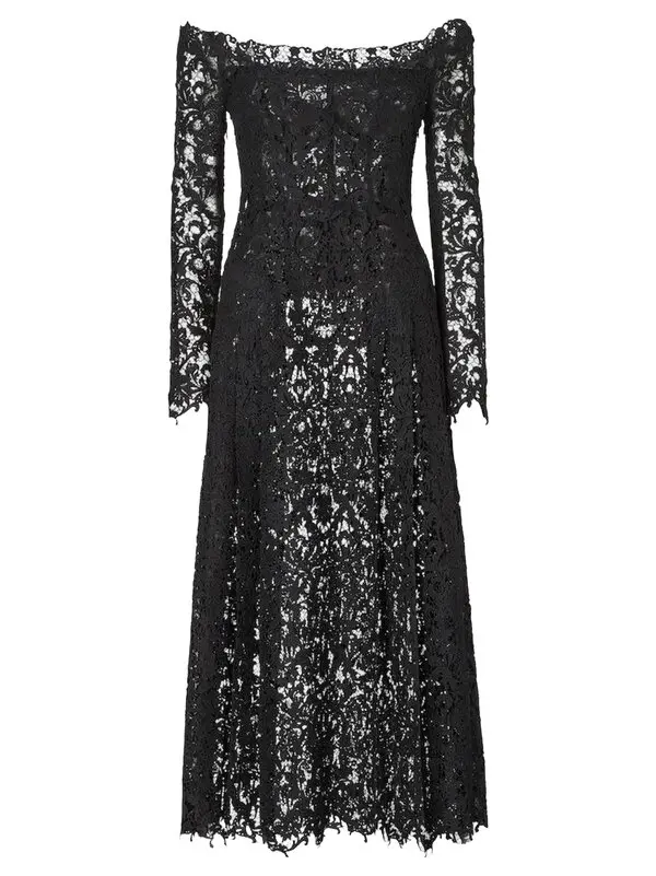 Fendi Macrame Lace Dress - Black