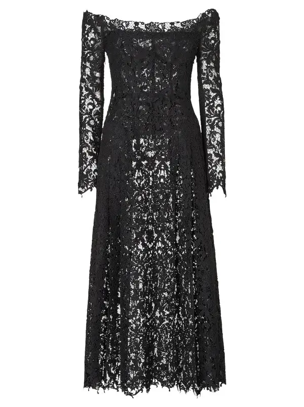 Fendi Macrame Lace Dress - Black