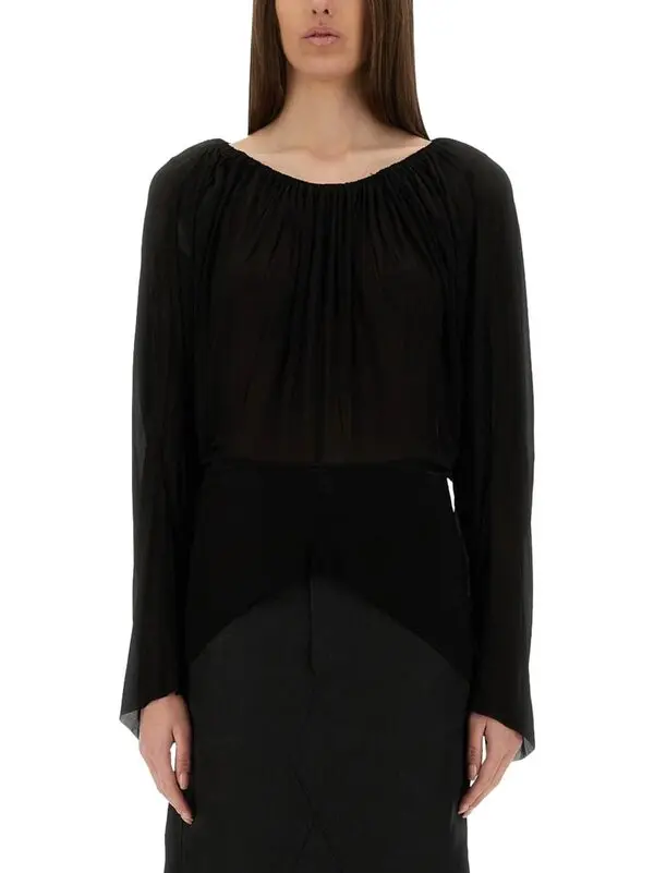 Rick Owens Draped Long Sleeve Top - Black