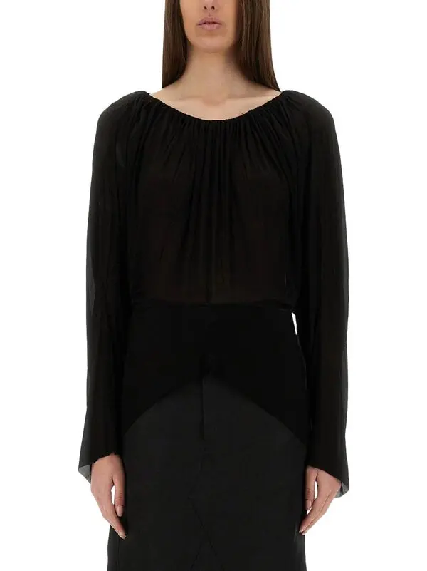 Rick Owens Draped Long Sleeve Top - Black