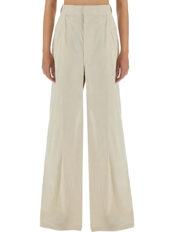 MAISON MARGIELA Pleated Wide Leg Pants - Cream